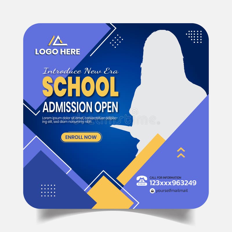 Creativity Kids School Ads Social Media Post Design Templates Stock ...