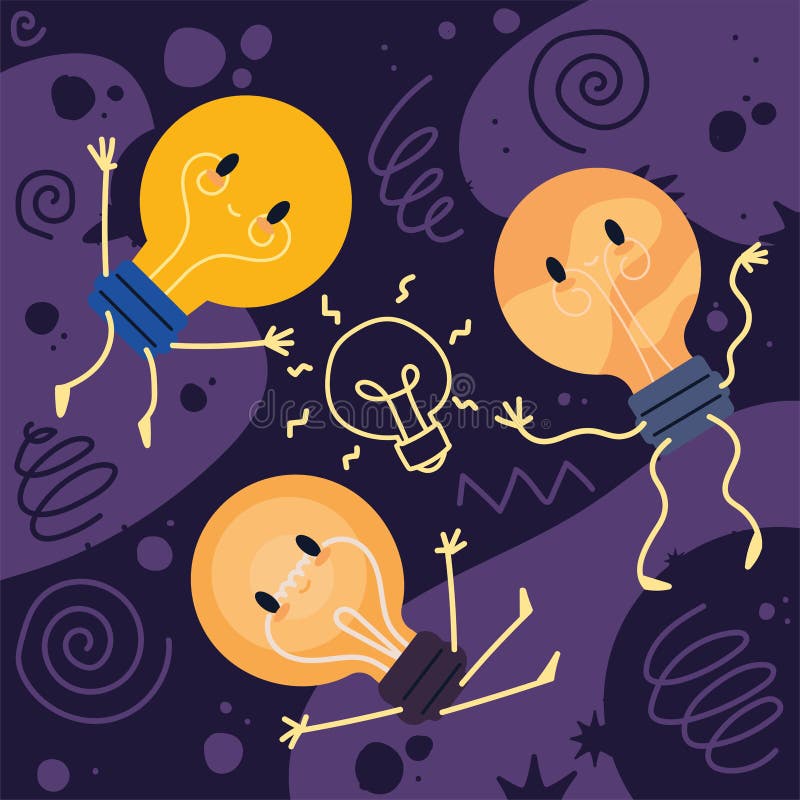 Creativity light bulbs stock vector. Illustration of design - 264510191