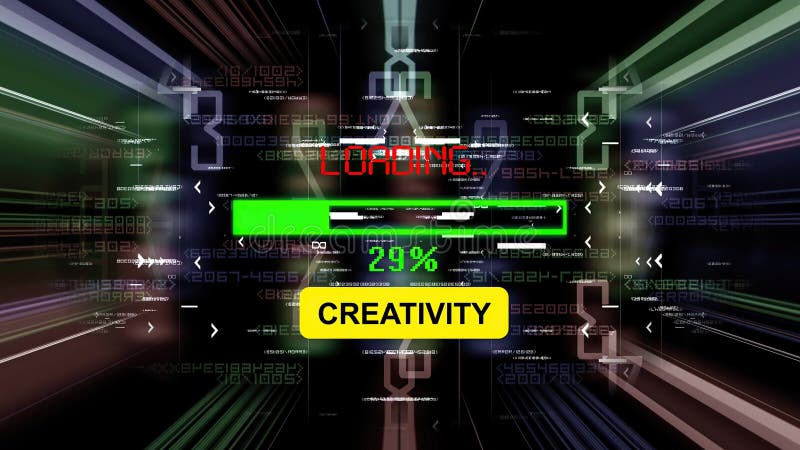 Creativity Loading Progress Bar on the Screen Stock Illustration ...