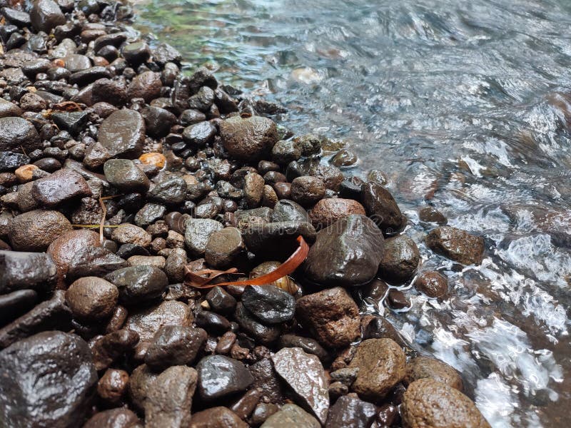 Creativity in Making Photos of Rocks on the River Bank Stock Photo ...