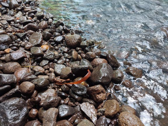 Creativity in Making Photos of Rocks on the River Bank Stock Photo ...