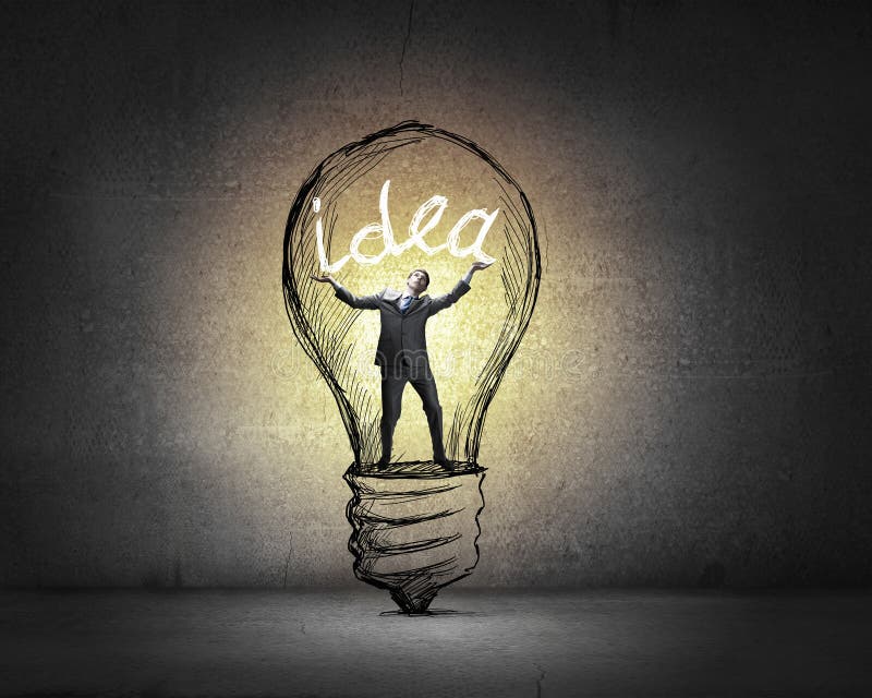 Creativity man stock photo. Image of lamp, inside, think - 60412670