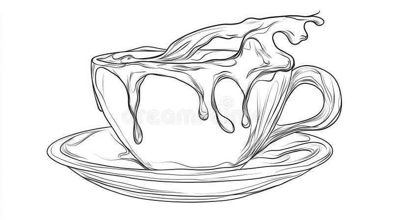 Creativity Melting Coffee Cup Stock Illustration - Illustration of ...