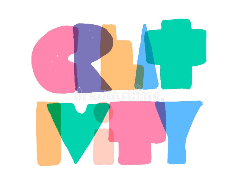 Creativity. Modern Typography Design in Doodle Grunge Hand-drawn Style ...