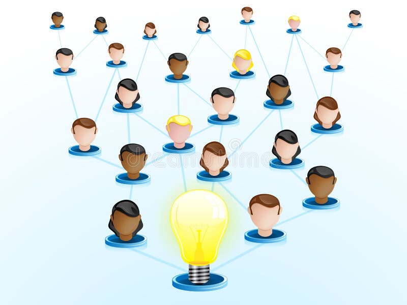 Creativity Network Crowdsourcing Stock Vector - Illustration of idea ...
