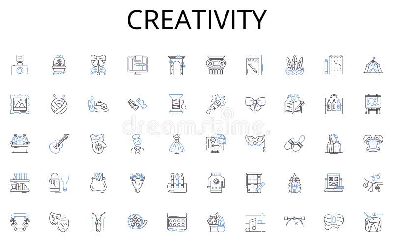 Creativity Line Icons Collection. Literature, Scrolls, Manuscript ...