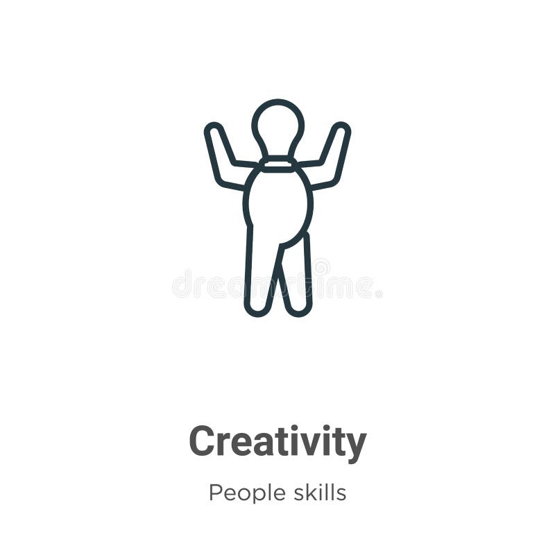 Creativity Outline Vector Icon. Thin Line Black Creativity Icon, Flat ...