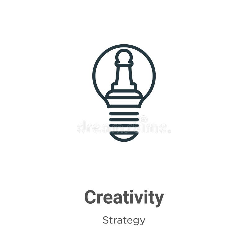 Creativity Outline Vector Icon. Thin Line Black Creativity Icon, Flat Vector Simple Element ...
