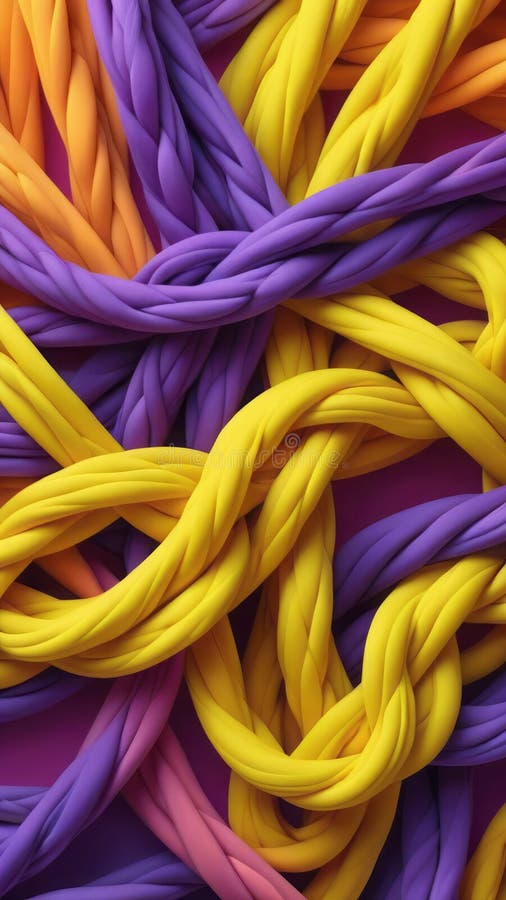 Creativity in Paints from Knotted Shapes and Yellow Stock Photo - Image ...