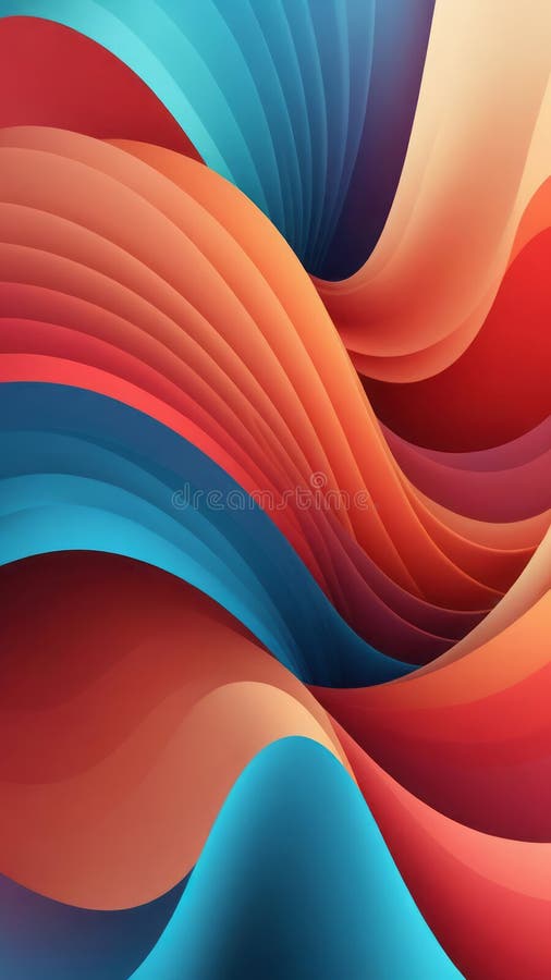 Creativity in Paints from Waved Shapes and Red Stock Image - Image of ...