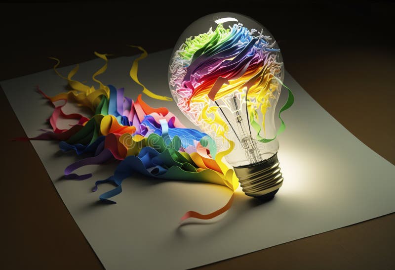 Creativity on Paper. Generative AI. Stock Illustration - Illustration ...