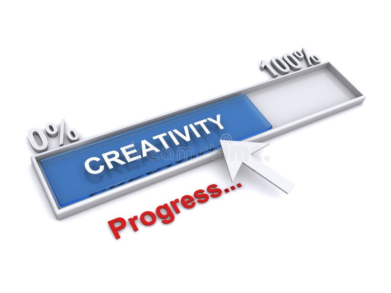 Creativity Progress on White Stock Illustration - Illustration of ...