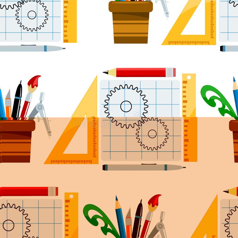 Creativity Seamless Pattern Background Imagination Vector Illustration ...