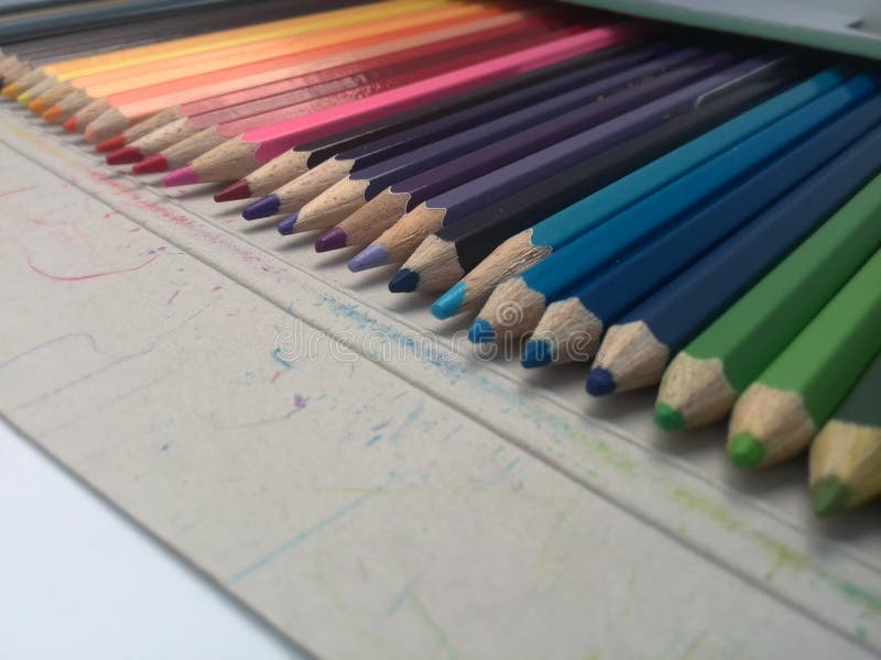 Creativity Shown with Color Pencils in a Row Stock Image - Image of ...