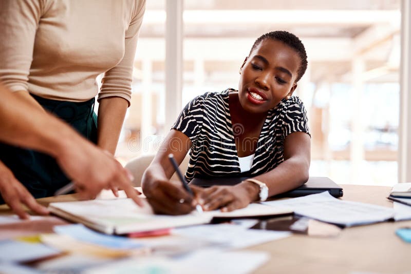 Creativity Solves Problems Faster and Easier. a Young Businesswoman ...