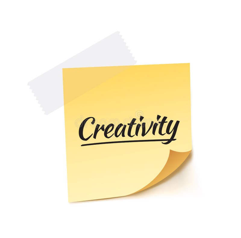 Creativity Stick Note Vector Illustration Stock Vector - Illustration ...