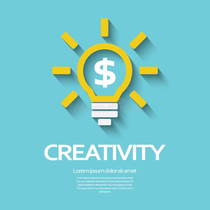 Creativity Symbol with Light Bulb and Dollar Sign Stock Vector ...