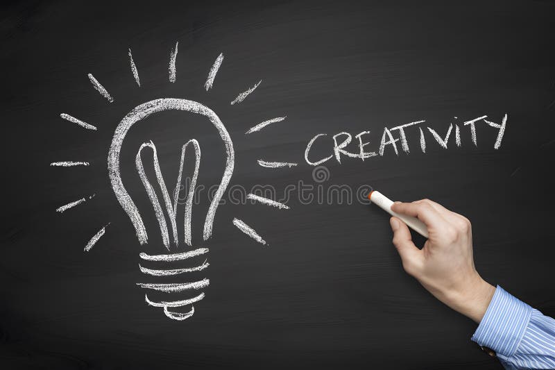 Creativity Takes Form on a Chalkboard As a Hand Drawn Lightbulb ...