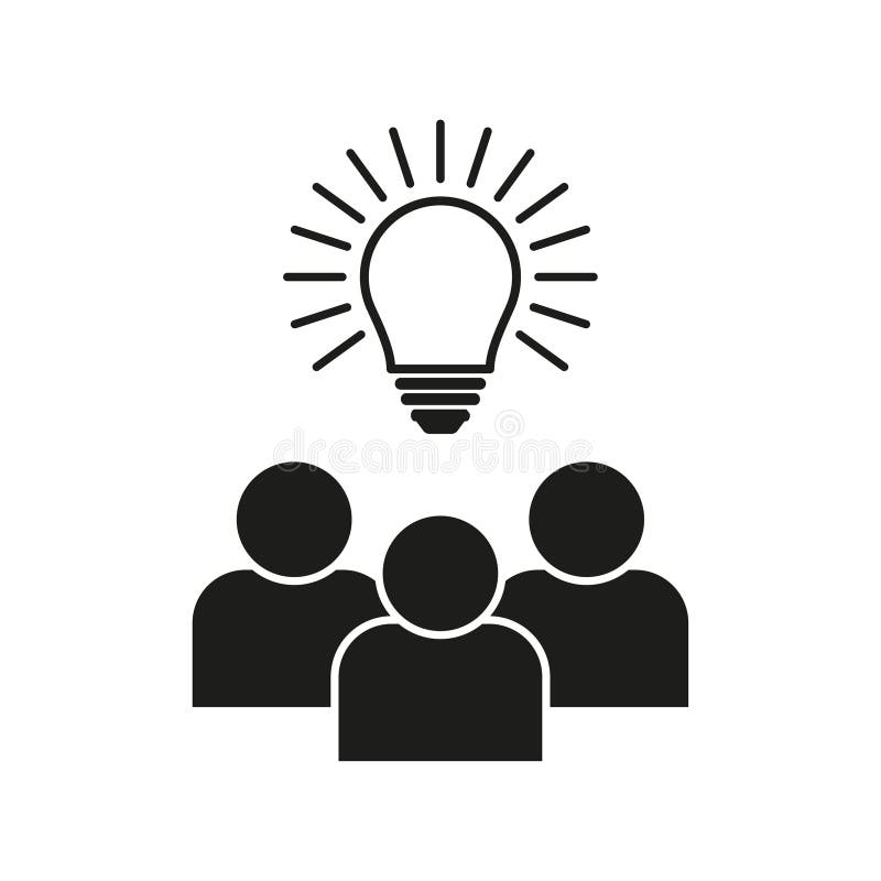 Creativity Team Light Bulb. Idea Icon Collaboration. Vector ...