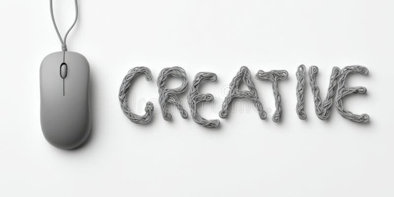Creativity and Technology Blend with a Mouse and Artistic Lettering on ...