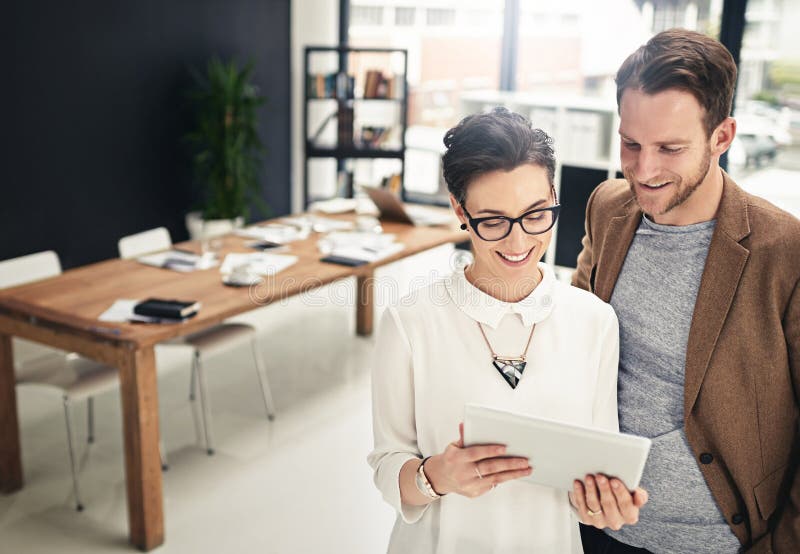 Creativity Thrives when People Work Together. Two Businesspeople ...