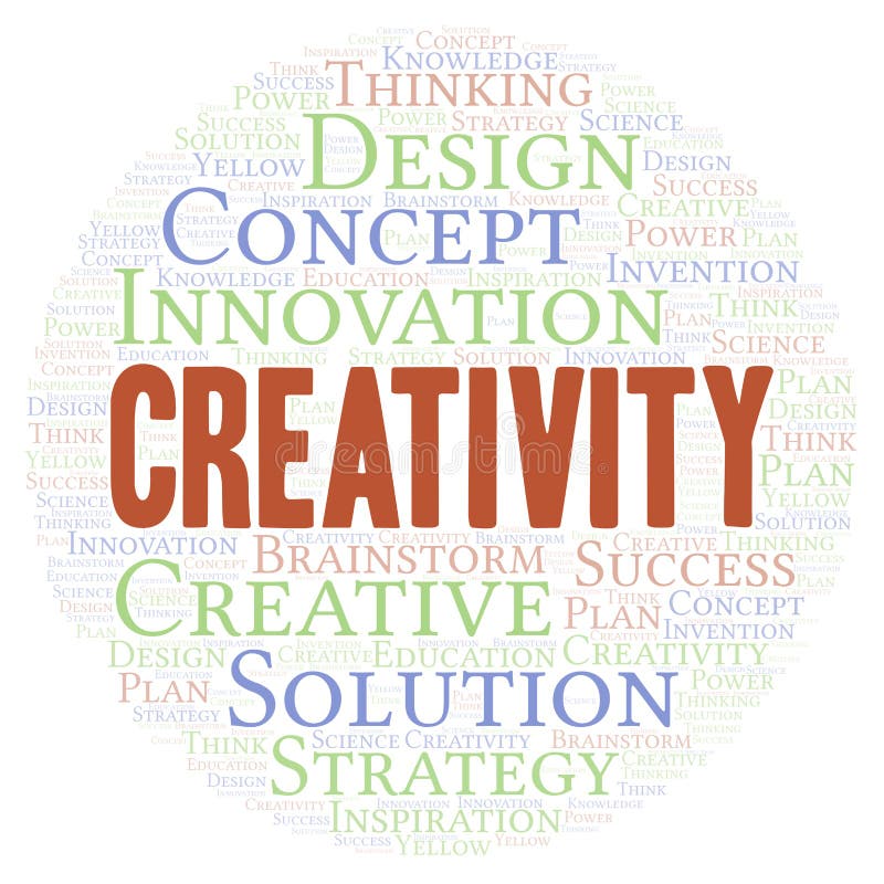 Creativity Typography Word Cloud Create with the Text only. Stock ...