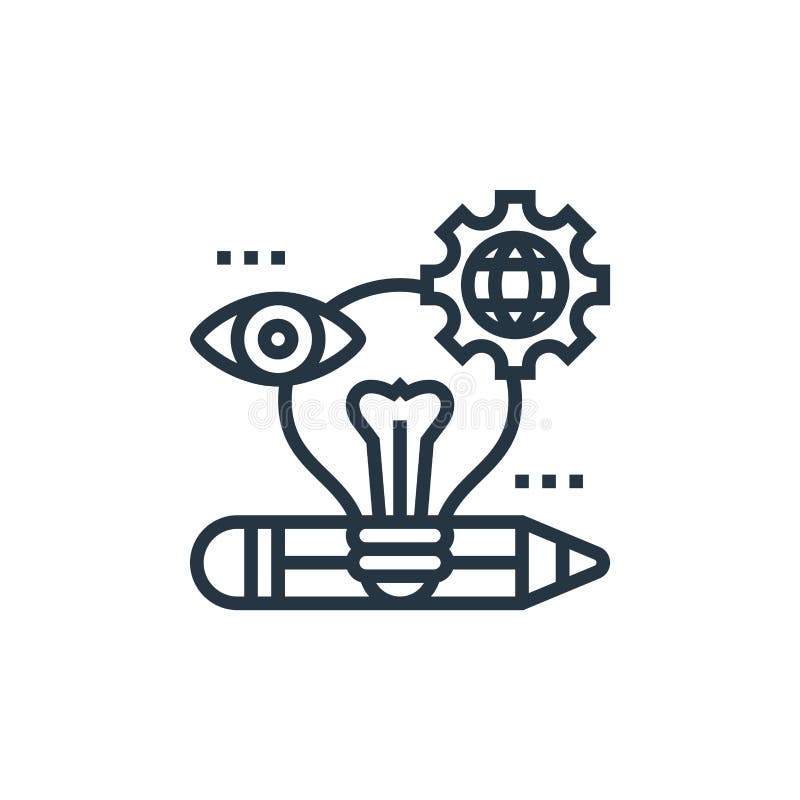 Creativity Vector Icon Isolated on White Background. Outline, Thin Line ...