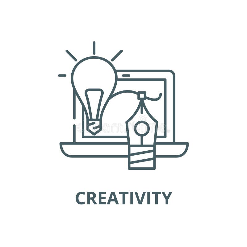Creativity Vector Line Icon, Linear Concept, Outline Sign, Symbol Stock ...
