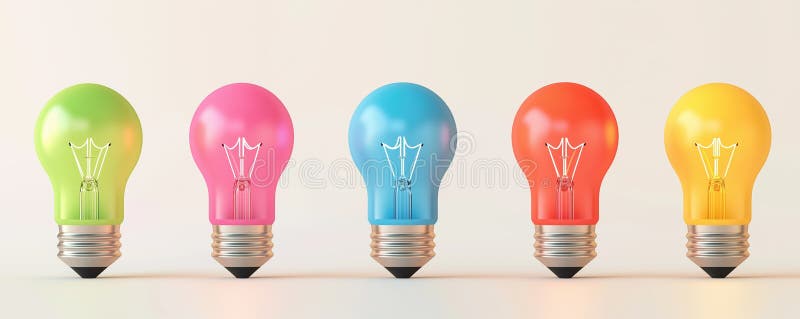 Creativity Visualized As Colorful Lightbulbs Sparking Ideas, Limitless ...