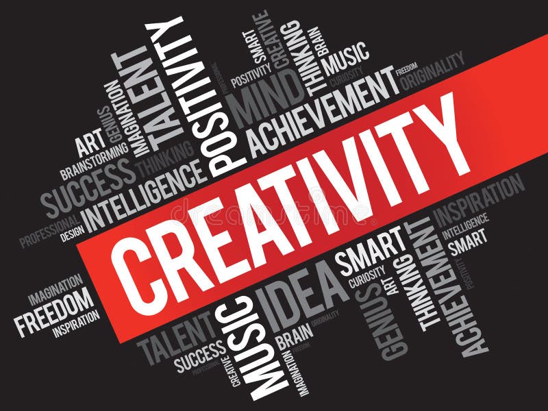 Creativity word cloud stock illustration. Illustration of curiosity ...