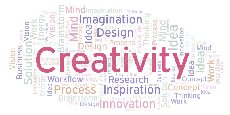 Creativity Word Cloud, Made with Text only. Stock Illustration - Illustration of wordcloud ...