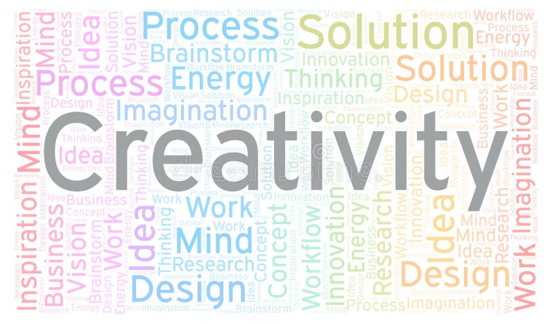 Creativity Word Cloud, Made with Text only. Stock Illustration ...