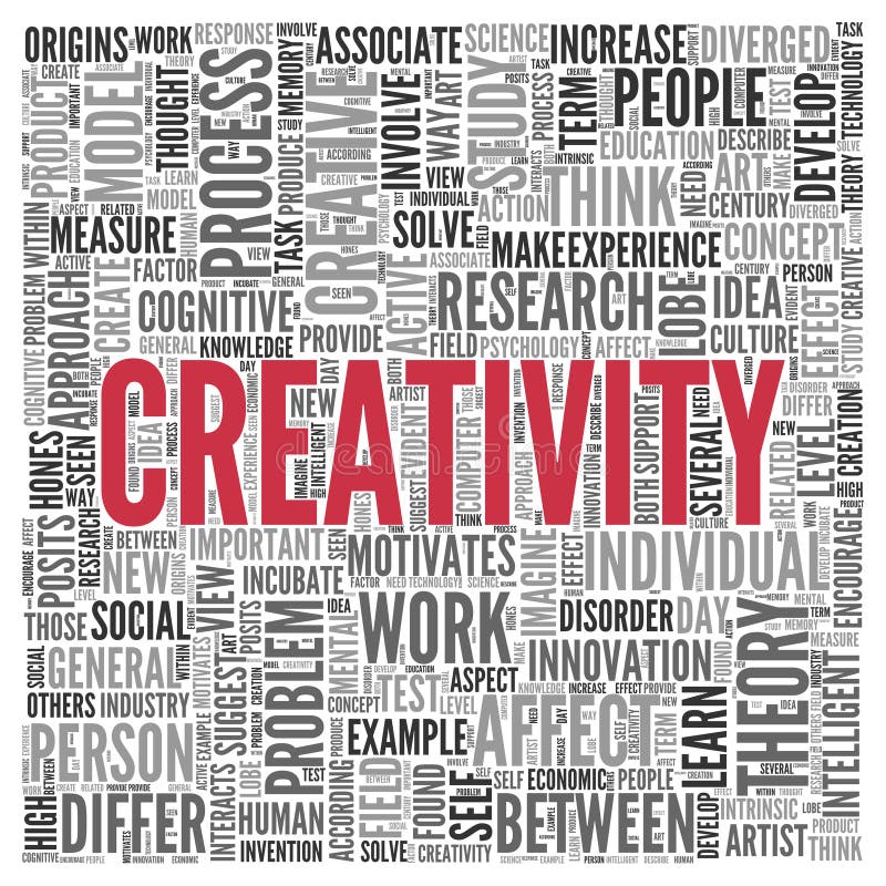 Creativity Word Cloud stock illustration. Illustration of word - 151098303
