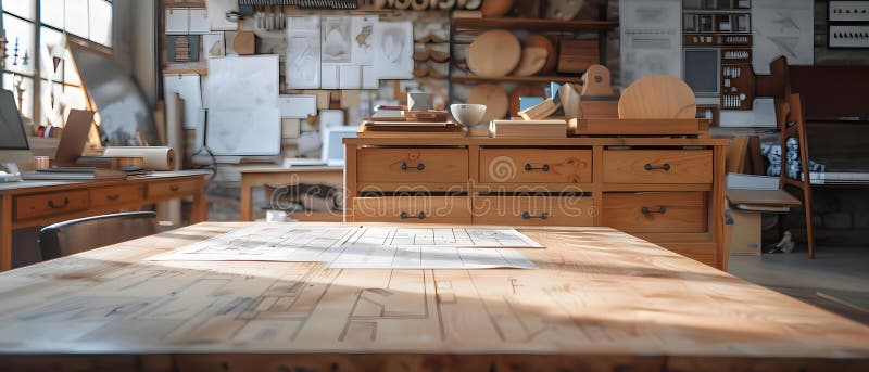 Creativity at Work: Furniture Design Blueprints in a Sunlit Studio ...