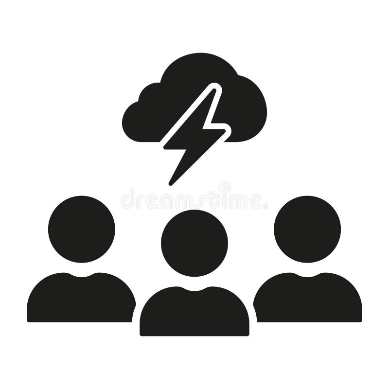 Creativity Work Silhouette Icon. Brainstorming Team Glyph Pictogram ...