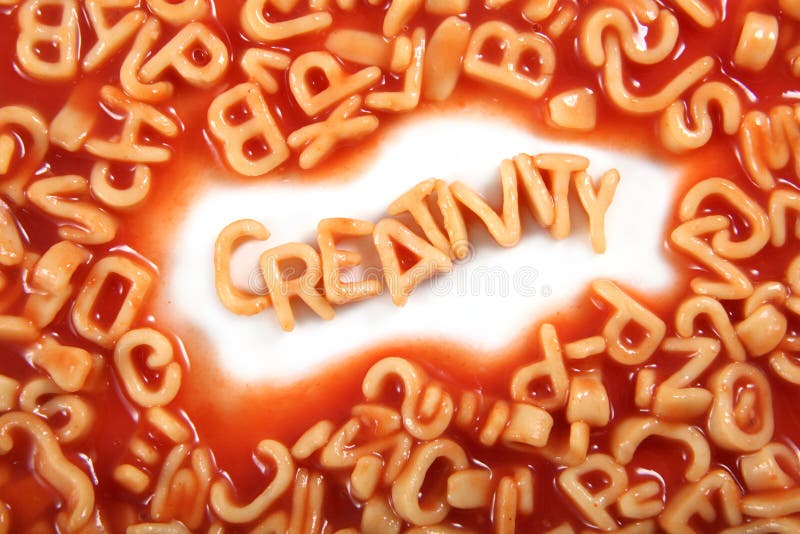 Ideas Written in Spaghetti Pasta Letters Surrounded with Jumbled ...