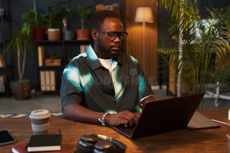 Creator Developing Online Project on Computer Stock Photo - Image of ...