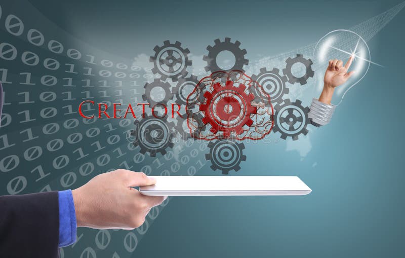 Creator Holding Creative Idea Team Concept Stock Illustration ...