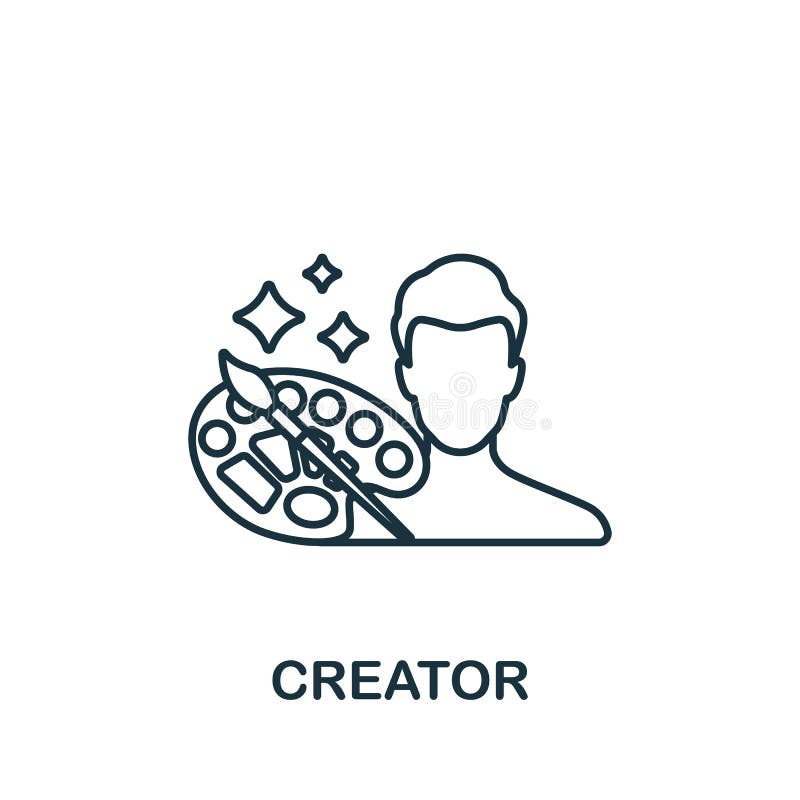 Creator Icon from Crowdfunding Collection. Simple Line Creator Icon for ...