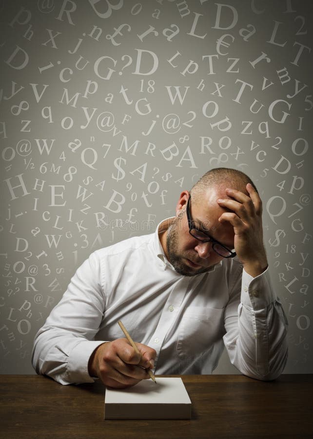 Creator. Man in thoughts. stock photo. Image of adult - 34788444