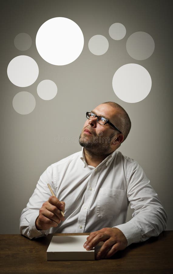 Creator. Man in White and Gray Bubbles. Stock Image - Image of paper ...