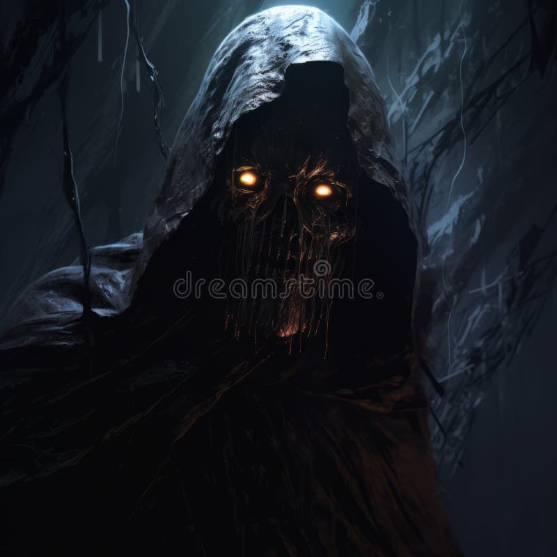 Creature in Hood, Evil Character. Beautiful Illustration Picture Stock ...