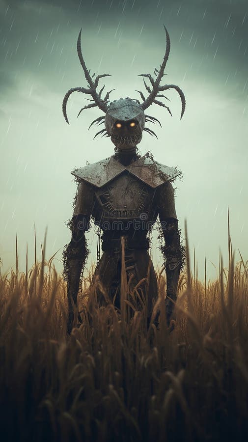 Evil Creature in a Wheat Field on Rainy Day. Created Using Ai ...