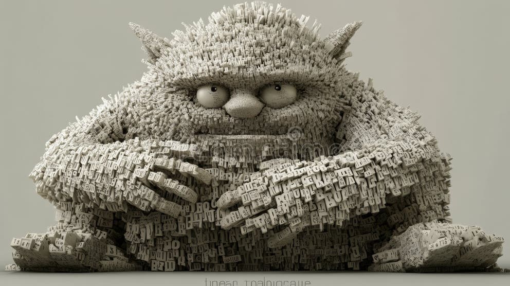 A Creature Made of Alphabet Blocks Sits with a Curious Expression, AI ...