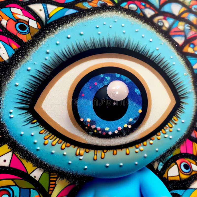 Creature with One Big Eye. Generative AI Stock Illustration ...