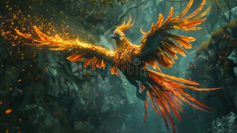 A Creature Phoenix with Wings that Resemble a Phoenixs Stock ...