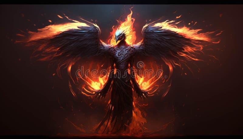 A Creature of Pure Passion and Fire a Winged Being of Flames Fantasy ...