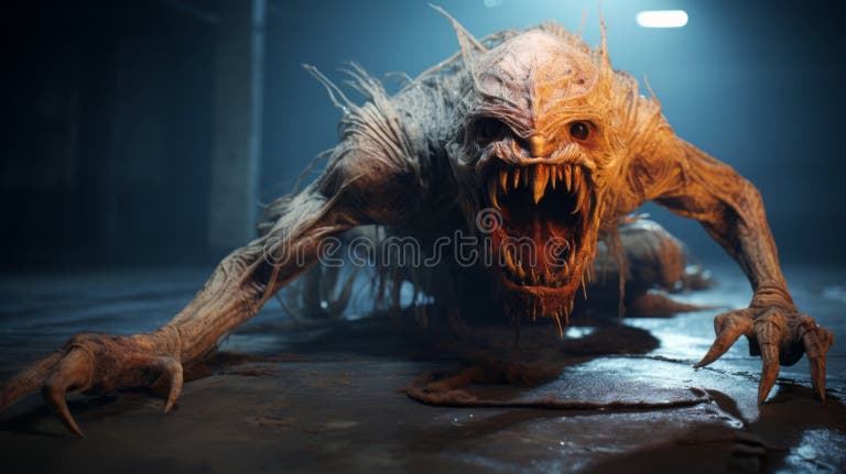 Dark Basement Creature: Unreal Engine 5 Monster in Death Strike Pose ...