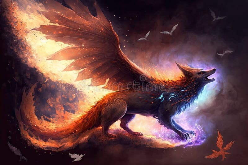 A Creature Resembling a Cross between a Fox and a Dragon, with the ...