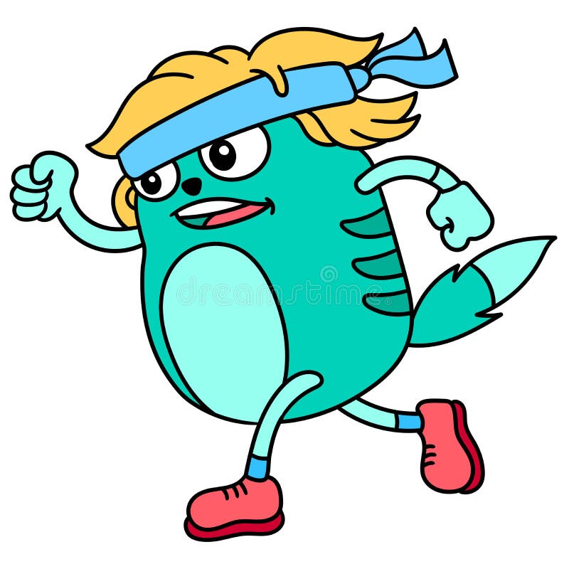 Running Man Doodle Cartoon with Simple Hand Draw Stock Illustration ...